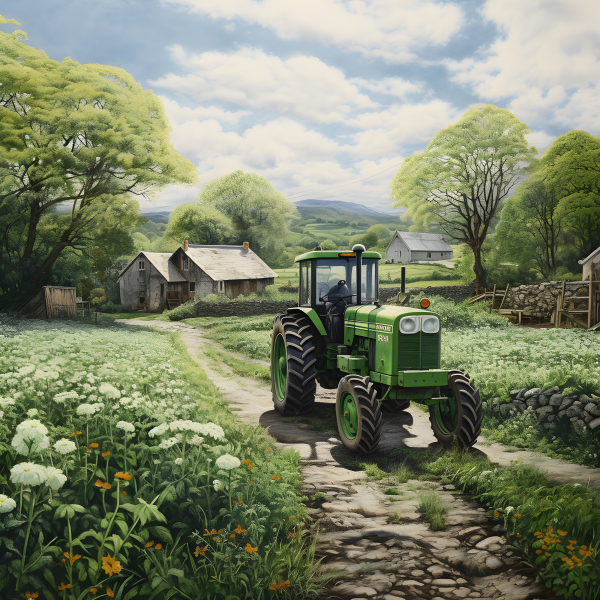 A Painting of a Tractor leaving an Irish farm. - Impossible Images ...
