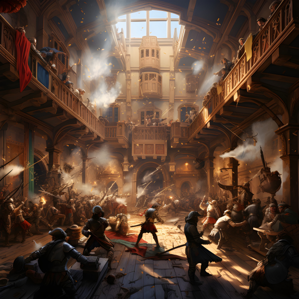 A Medieval fighting in a Hall, between soldiers. - Impossible Images ...