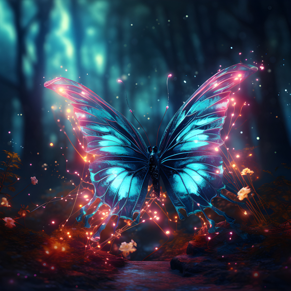 Neon glowing Butterfly - Impossible Images - Unique stock images for ...