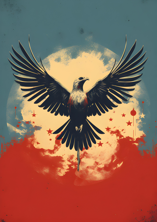 Red white and blue freedom concept with bird - Impossible Images ...