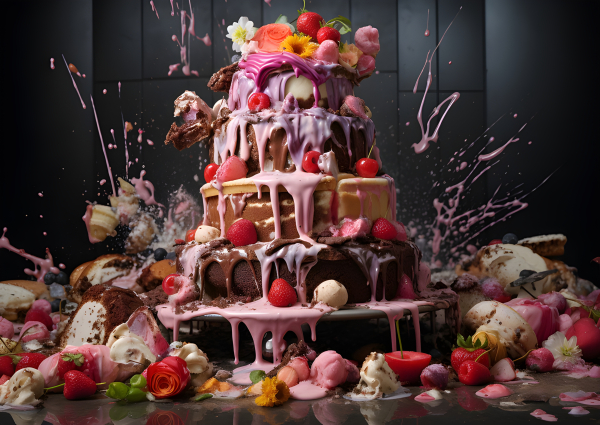 Large messy layered cake - Impossible Images - Unique stock images for ...
