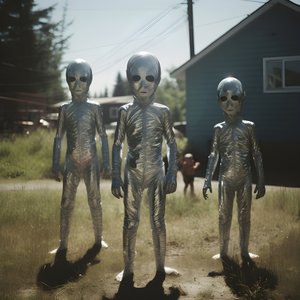 Little aliens in the back yard - Impossible Images - Unique stock ...