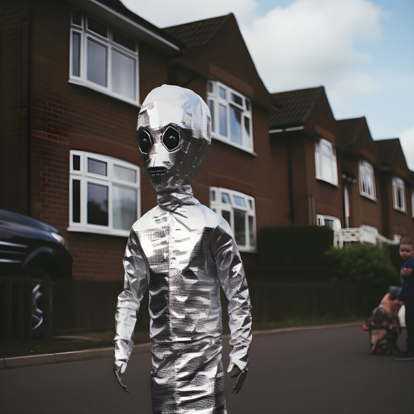 An alien on a housing estate - Impossible Images - Unique stock images ...