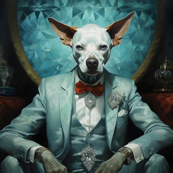 Anthropomorphic dog wearing a flamboyant suit - Impossible Images ...