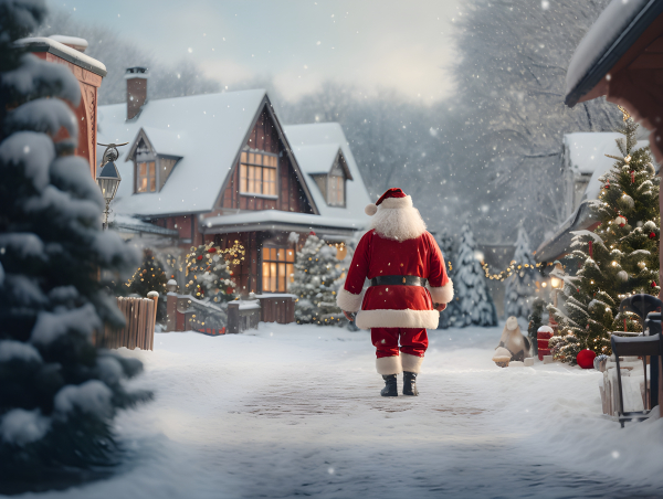 Santa stood in the middle of a festival street - Impossible Images ...