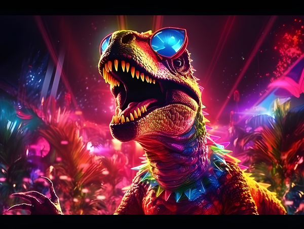 T-rex at a party - Impossible Images - Unique stock images for ...