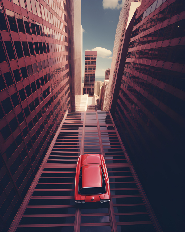 A car driving on a skyscraper - Impossible Images - Unique stock images ...