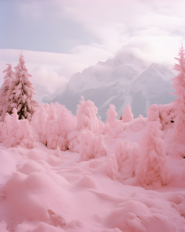 Pink Snow on the mountaintops - Impossible Images - Unique stock images ...