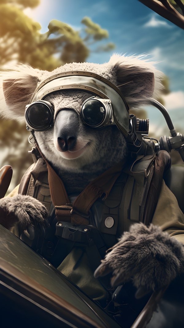 Koala flying a plane - Impossible Images - Unique stock images for ...