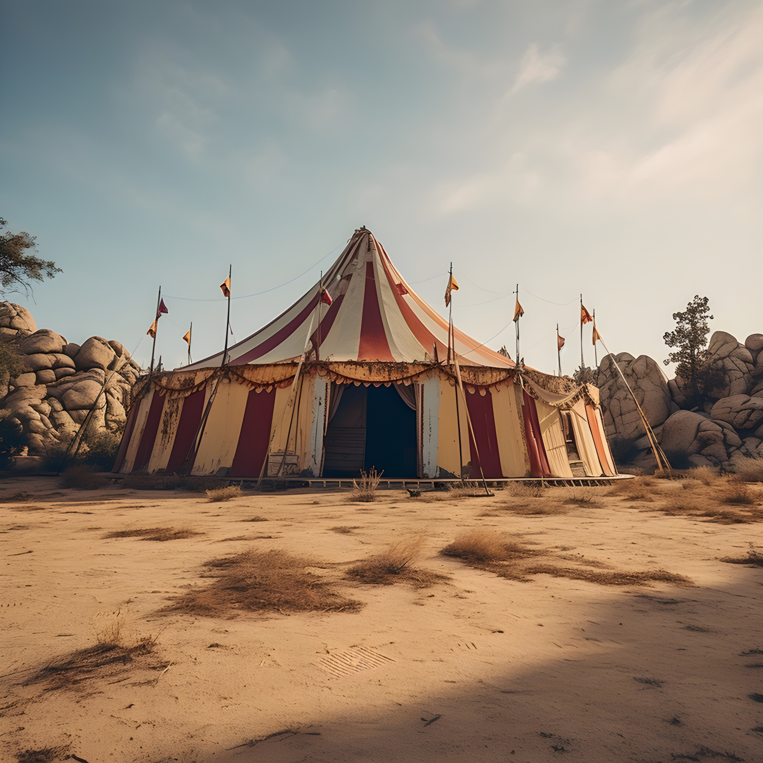 Abandoned circus tent in the desert - Impossible Images - Unique stock ...