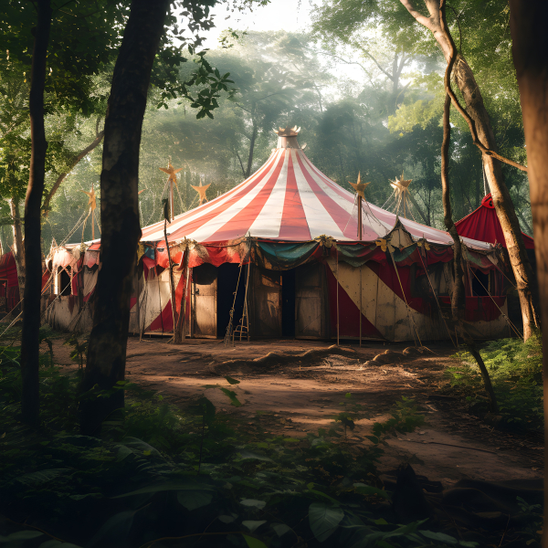 Abandoned circus tent in forest - Impossible Images - Unique stock ...