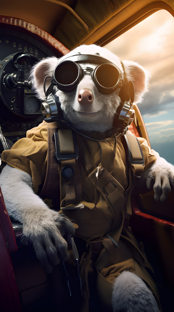 Koala flying a plane - Impossible Images - Unique stock images for ...