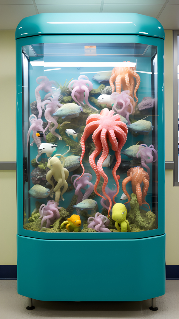 Octopuses in a vending machine - Impossible Images - Unique stock ...