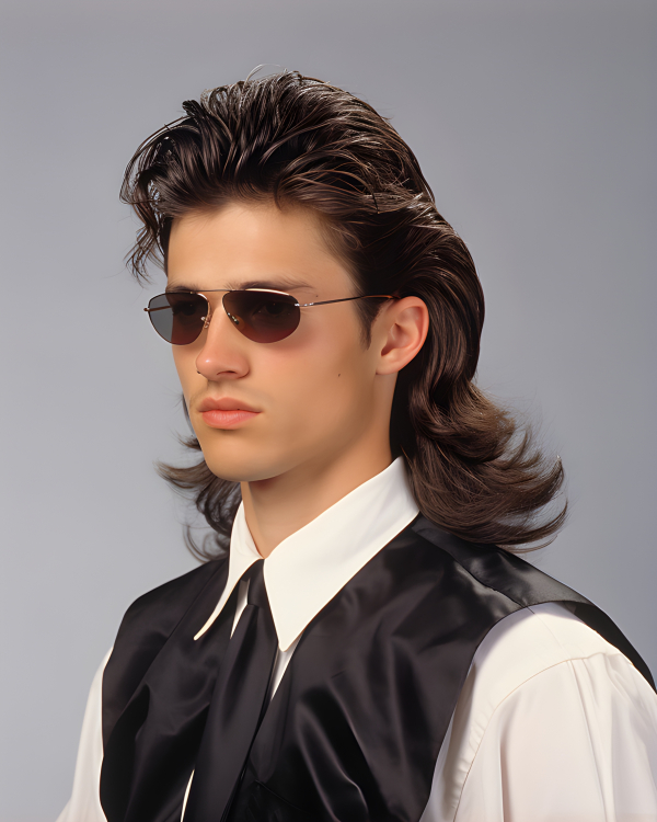 A fashionable man with a mullet - Impossible Images - Unique stock ...