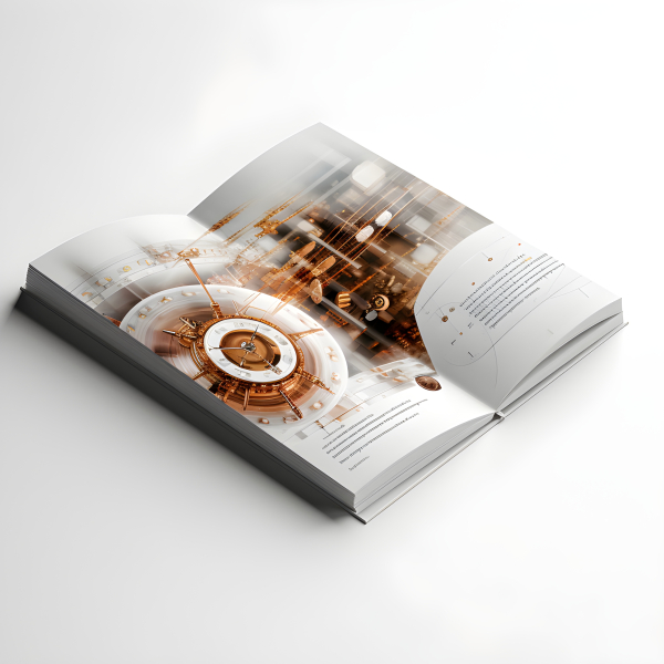 Classy art book open at a spread showing an ornate clock - Impossible ...