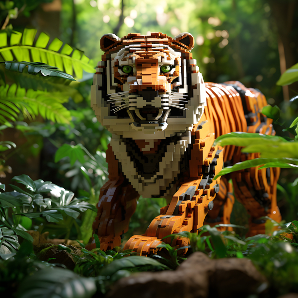A tiger made of toy blocks - Impossible Images - Unique stock images ...