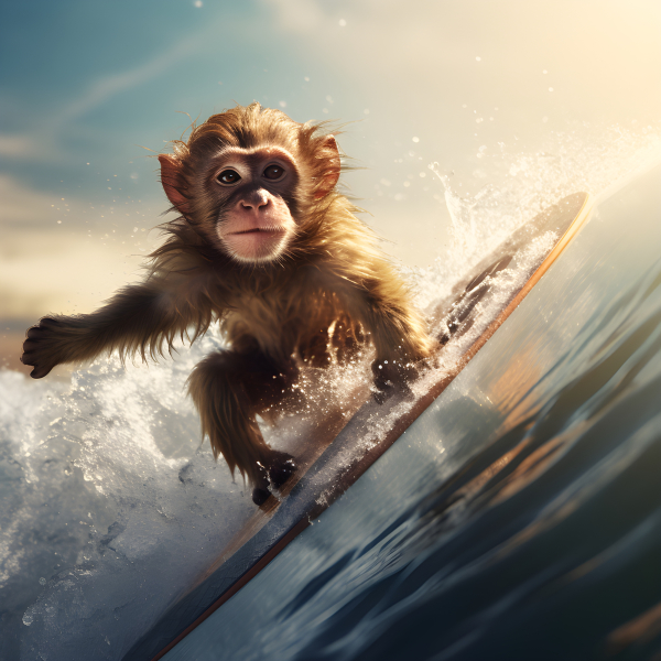 A monkey surfing - Impossible Images - Unique stock images for ...