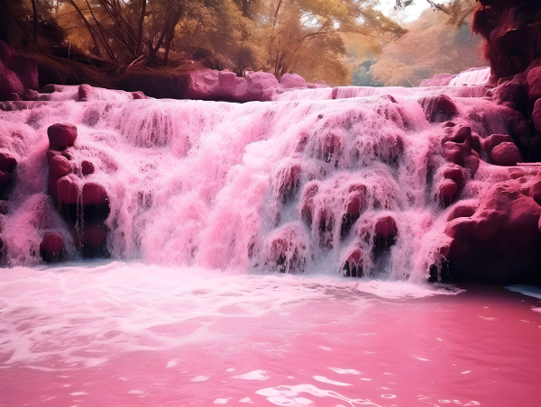 Pink waterfall landscape - Impossible Images - Unique stock images for ...