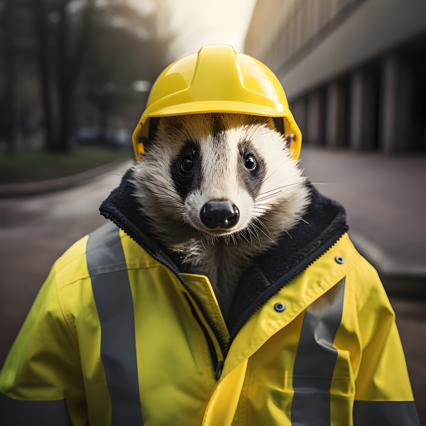 A badger wearing a high vis jacket - Impossible Images - Unique stock ...