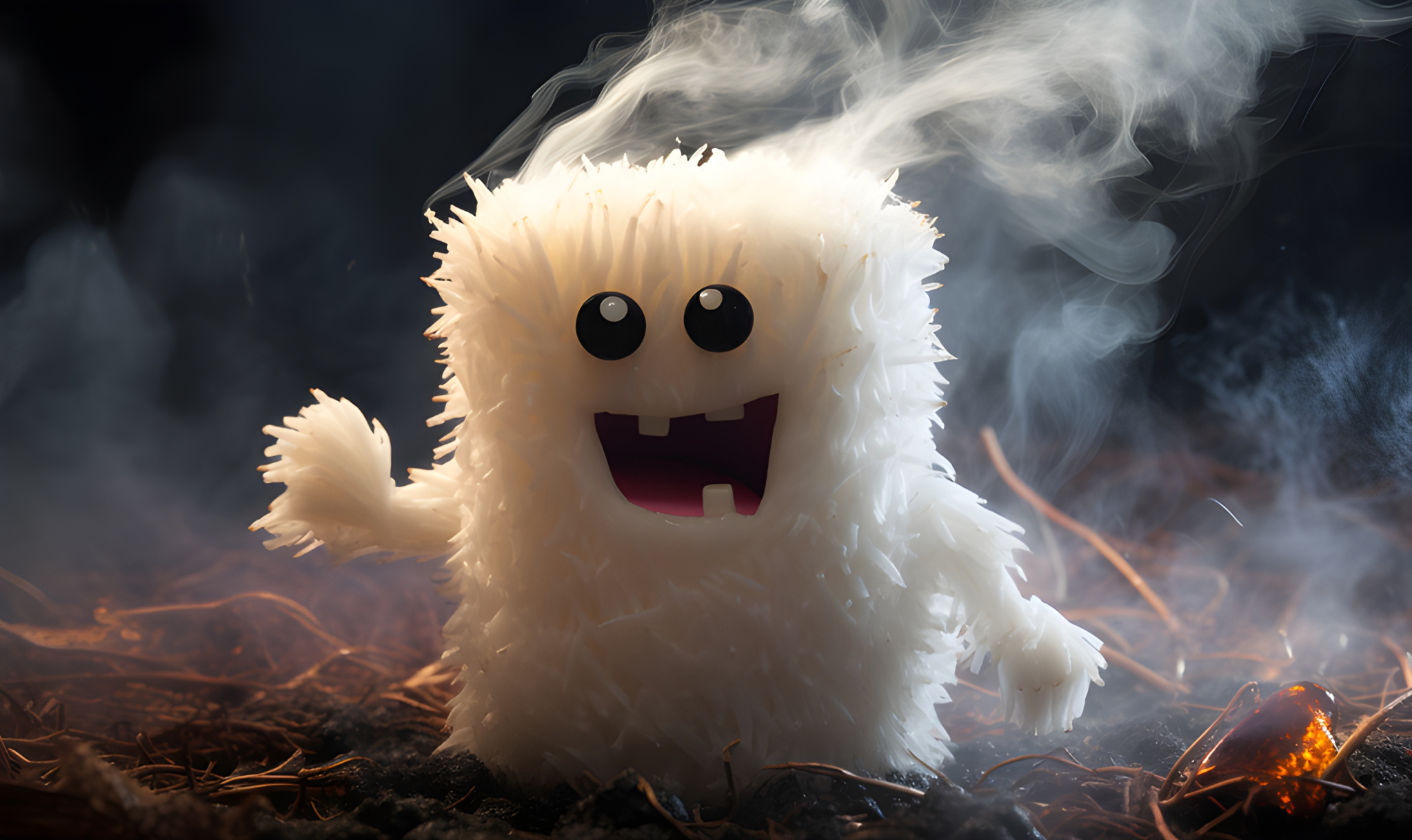 Marshmallow monster on fire - Impossible Images - Unique stock images ...