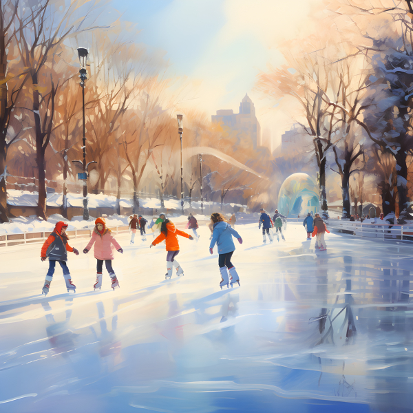 People ice skating on the street - Impossible Images - Unique stock ...