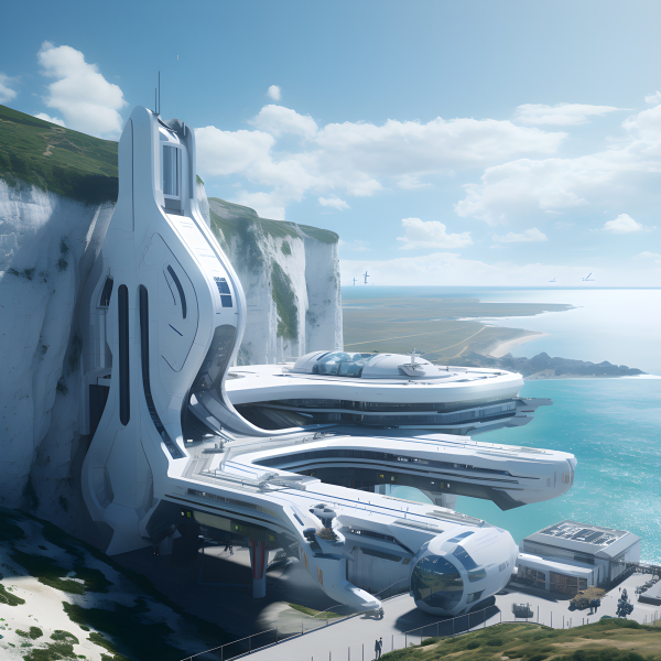 Spaceship docking bay in the White Cliffs of Dover - Impossible Images ...