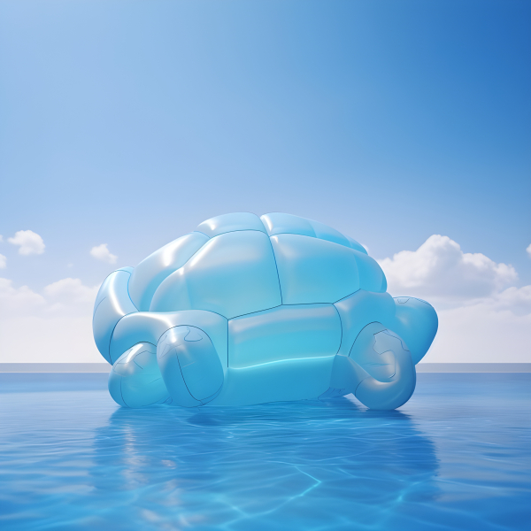 Giant inflatable turtle floating on the sea - Impossible Images - Unique stock images for ...
