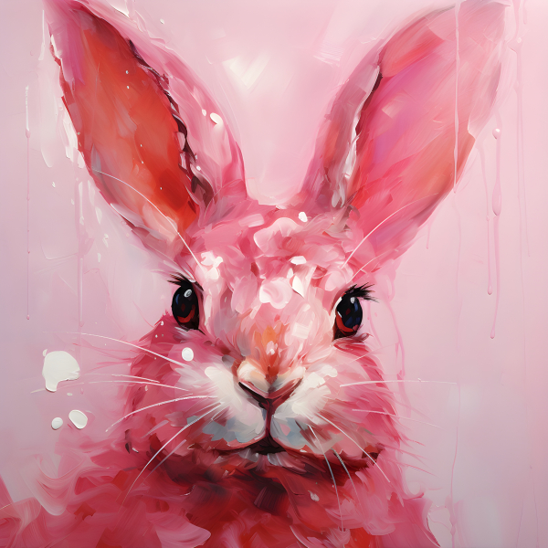 Painting of a pink rabbit - Impossible Images - Unique stock images for ...