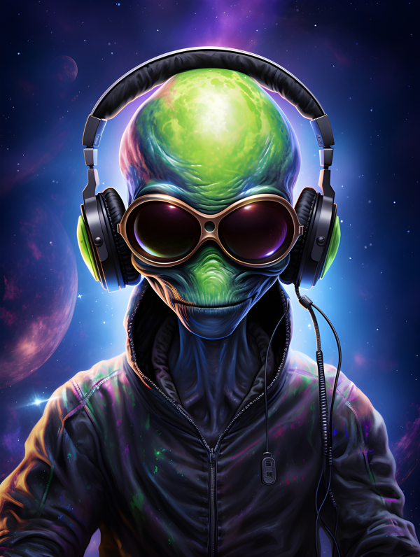 An alien wearing headphones - Impossible Images - Unique stock images ...