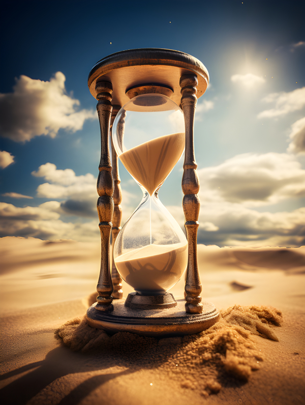 A sand timer in the dessert - Impossible Images - Unique stock images ...