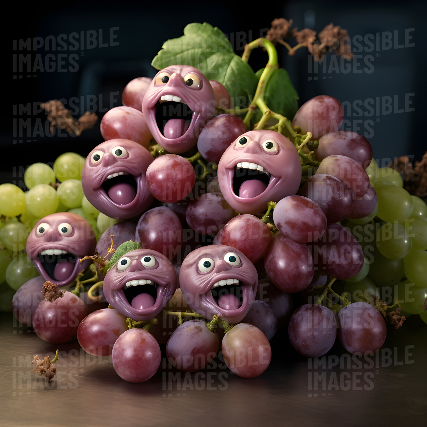 Singing grapes - Impossible Images - Unique stock images for commercial use.
