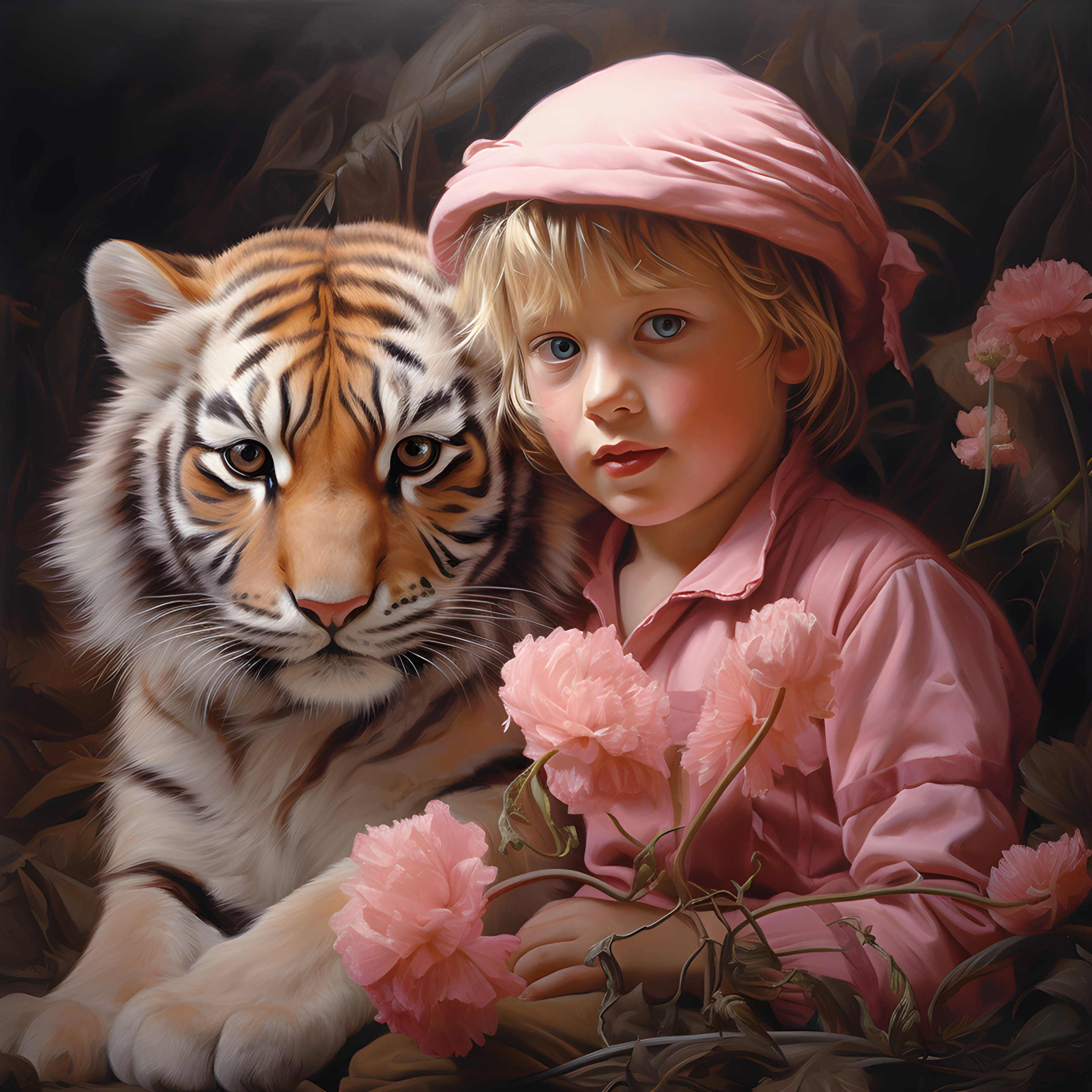 A child with a tiger cub - Impossible Images - Unique stock images for ...