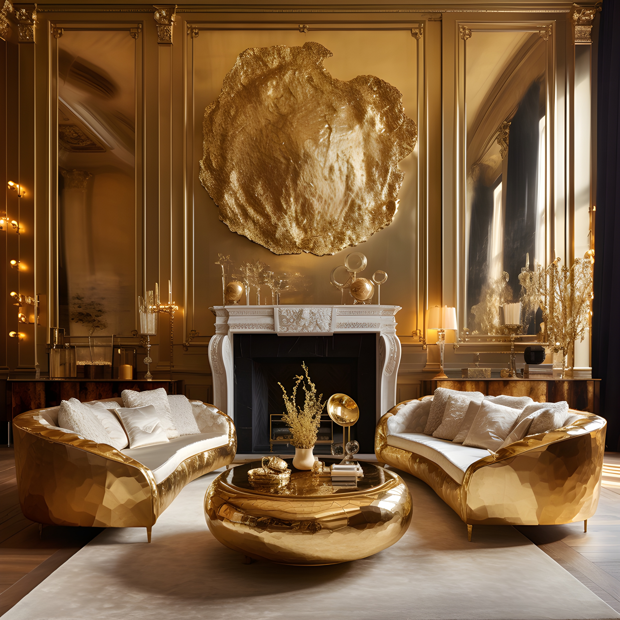 Gold living room - Impossible Images - Unique stock images for ...