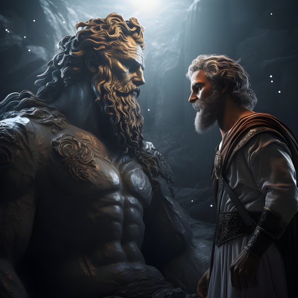 Greek god looking at a statue of himself - Impossible Images - Unique ...