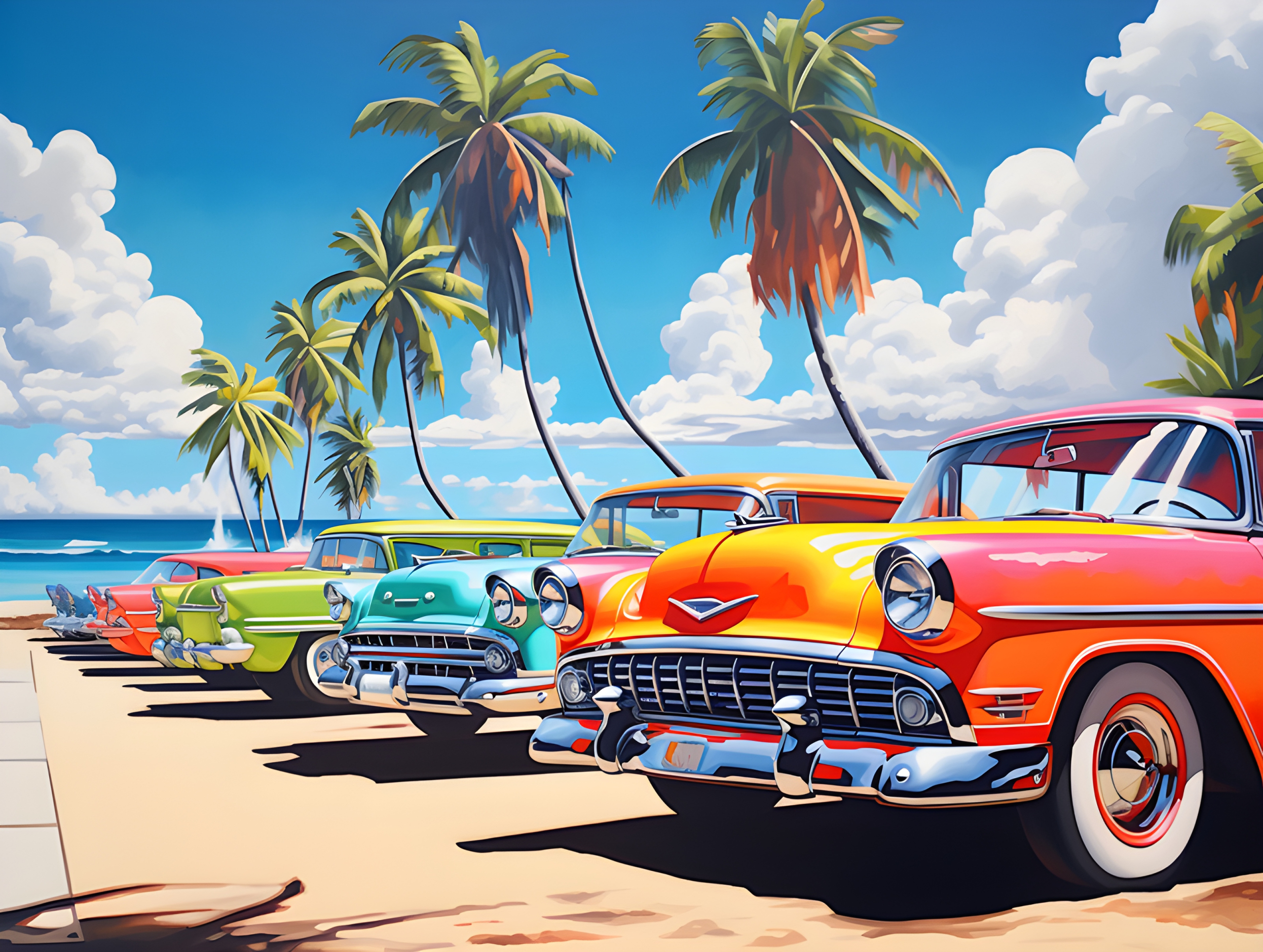 Bright cars on the beach - Impossible Images - Unique stock images for ...