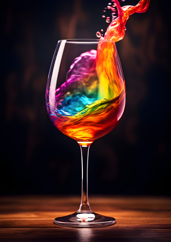 Rainbow wine in a glass - Impossible Images - Unique stock images for ...