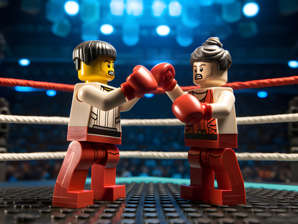 Toy men boxing - Impossible Images - Unique stock images for commercial ...