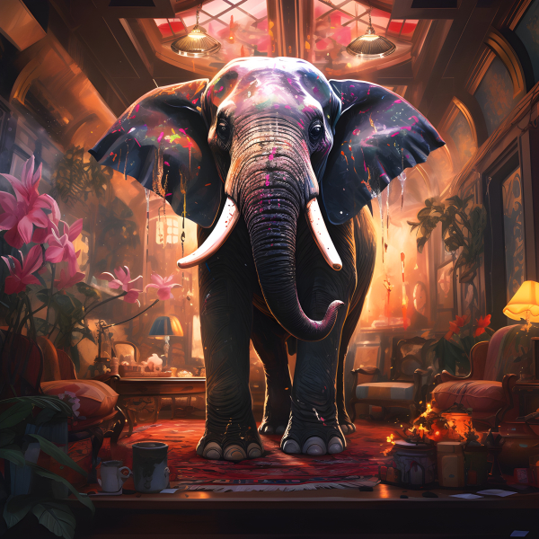 Elephant in a home - Impossible Images - Unique stock images for ...
