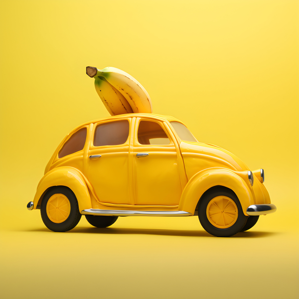 Banana car - Impossible Images - Unique stock images for commercial use.
