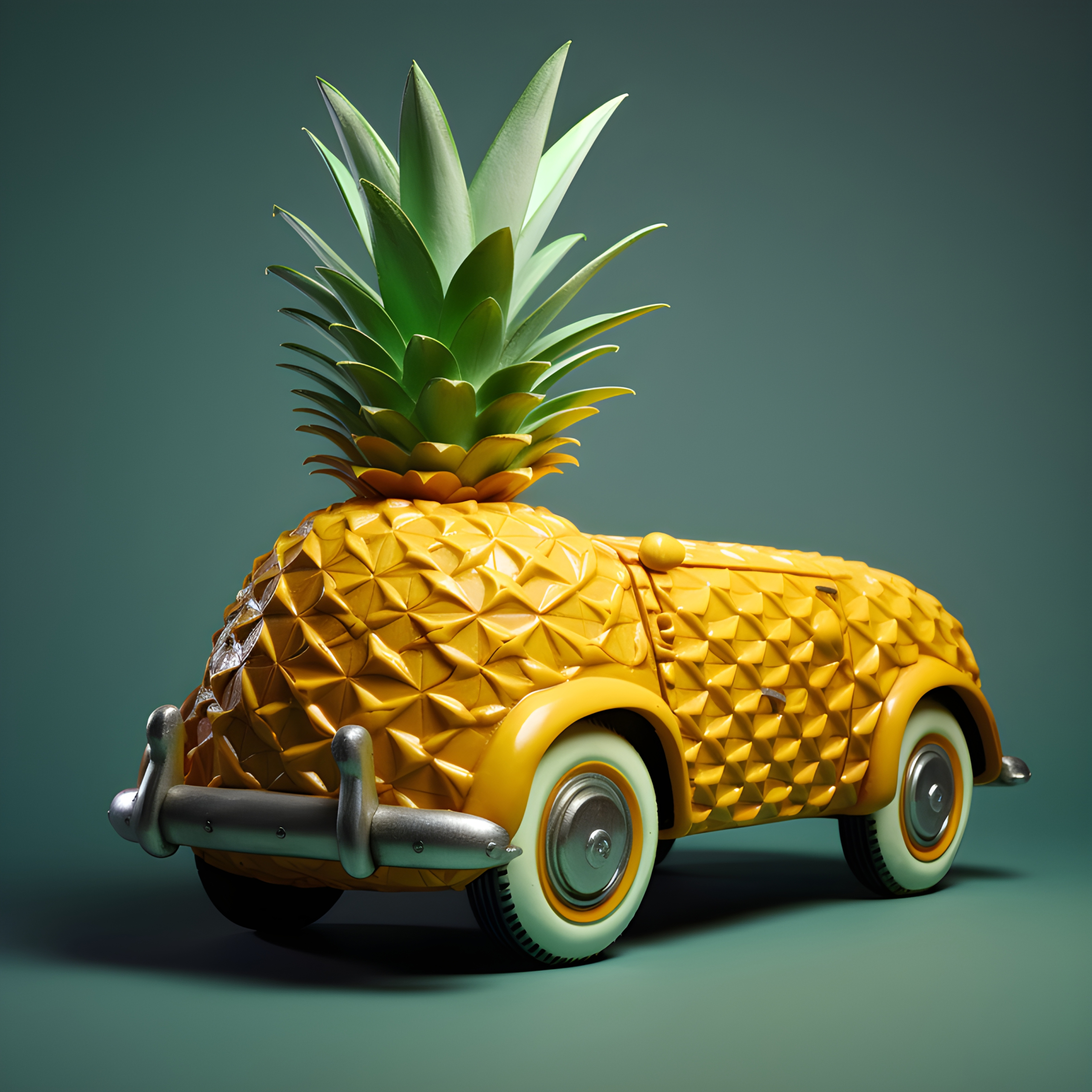 Pineapple car - Impossible Images - Unique stock images for commercial use.