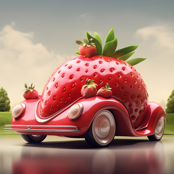 Car travelling with a strawberry passenger - Impossible Images - Unique ...