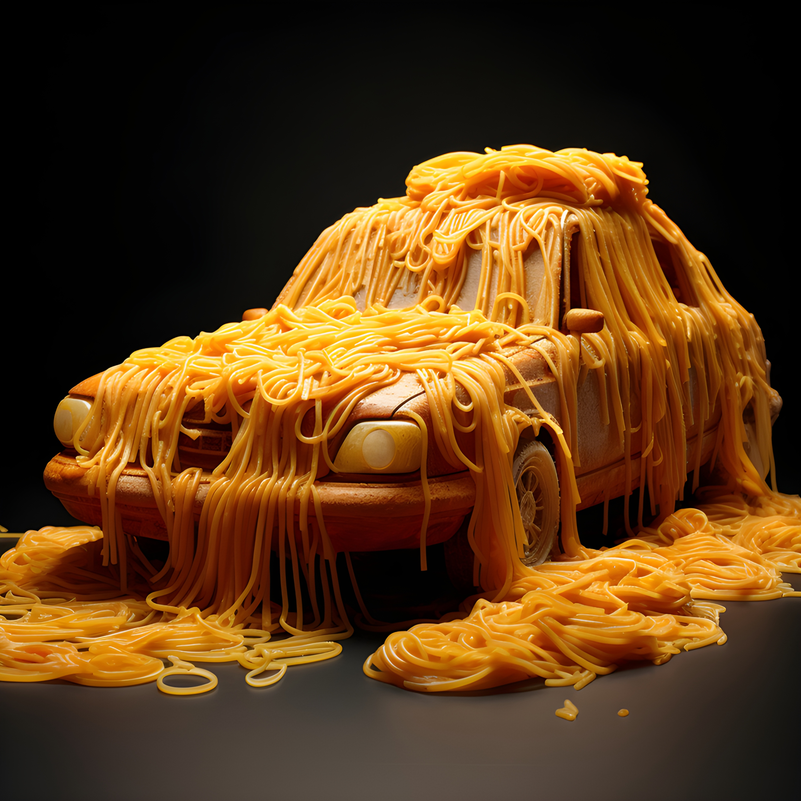 Spaghetti covered car - Impossible Images - Unique stock images for ...