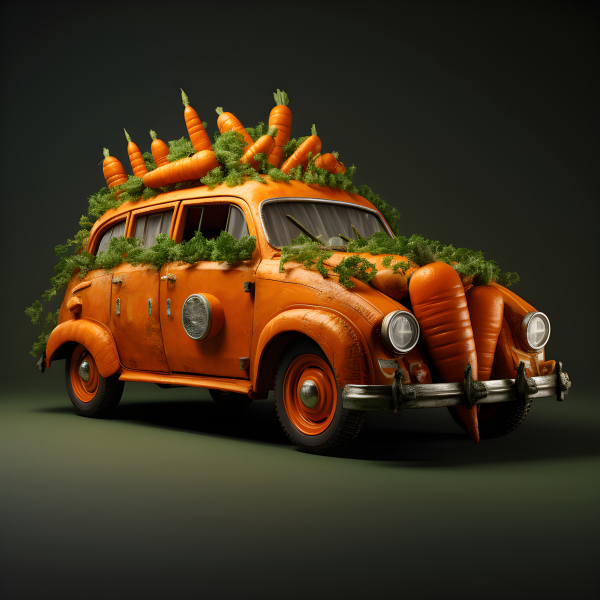 Carrot car - Impossible Images - Unique stock images for commercial use.
