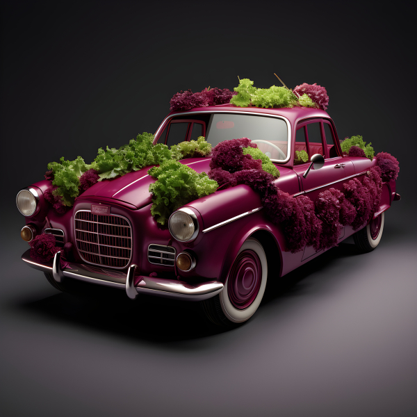 Car decorated in beetroot - Impossible Images - Unique stock images for ...