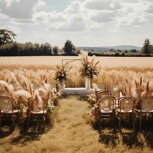 A wedding ceremony in a field - Impossible Images - Unique stock images ...