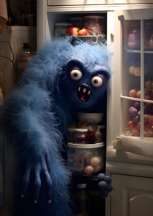 Theres a stange blue monster in the fridge - Impossible Images - Unique ...
