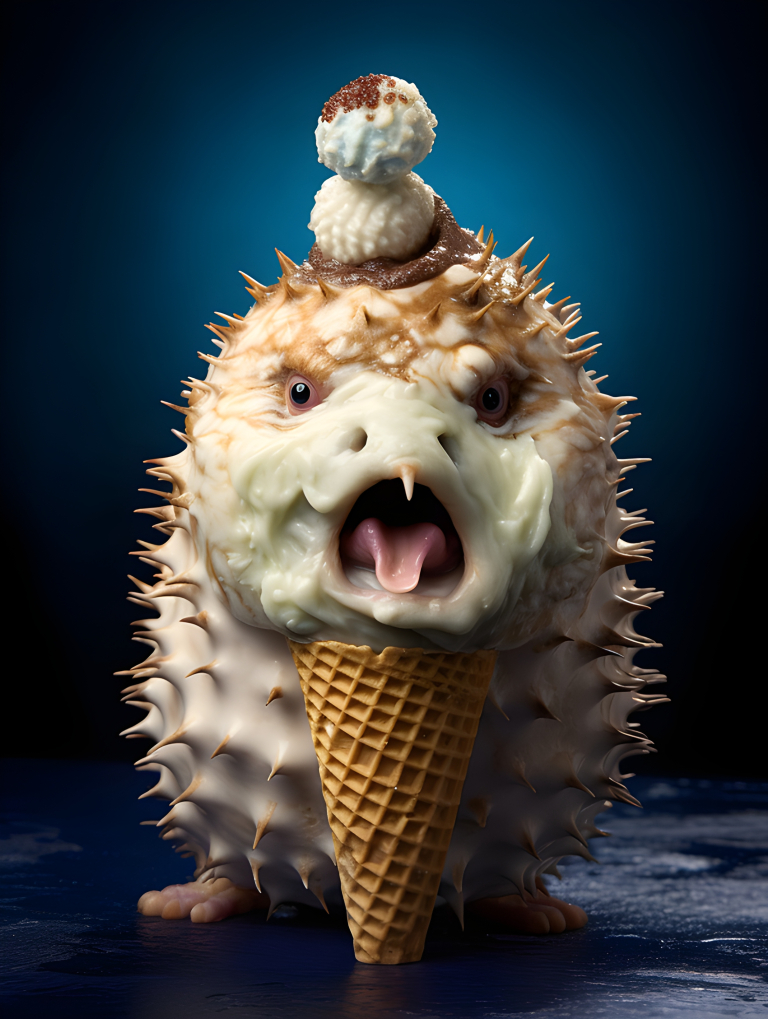 Weird puffer fish ice cream - Impossible Images - Unique stock images ...