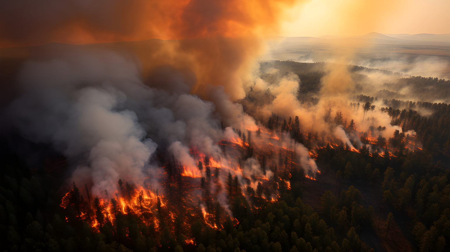 Aerial photo of a large forest fire - Impossible Images - Unique stock ...