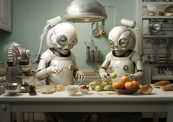Two aliens in the kitchen - Impossible Images - Unique stock images for ...
