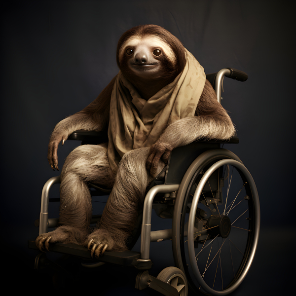 Sloth in a wheelchair - Impossible Images - Unique stock images for ...